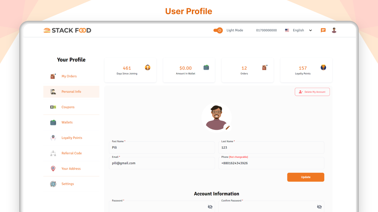 StackFood - React User Website by sixamtech | CodeCanyon